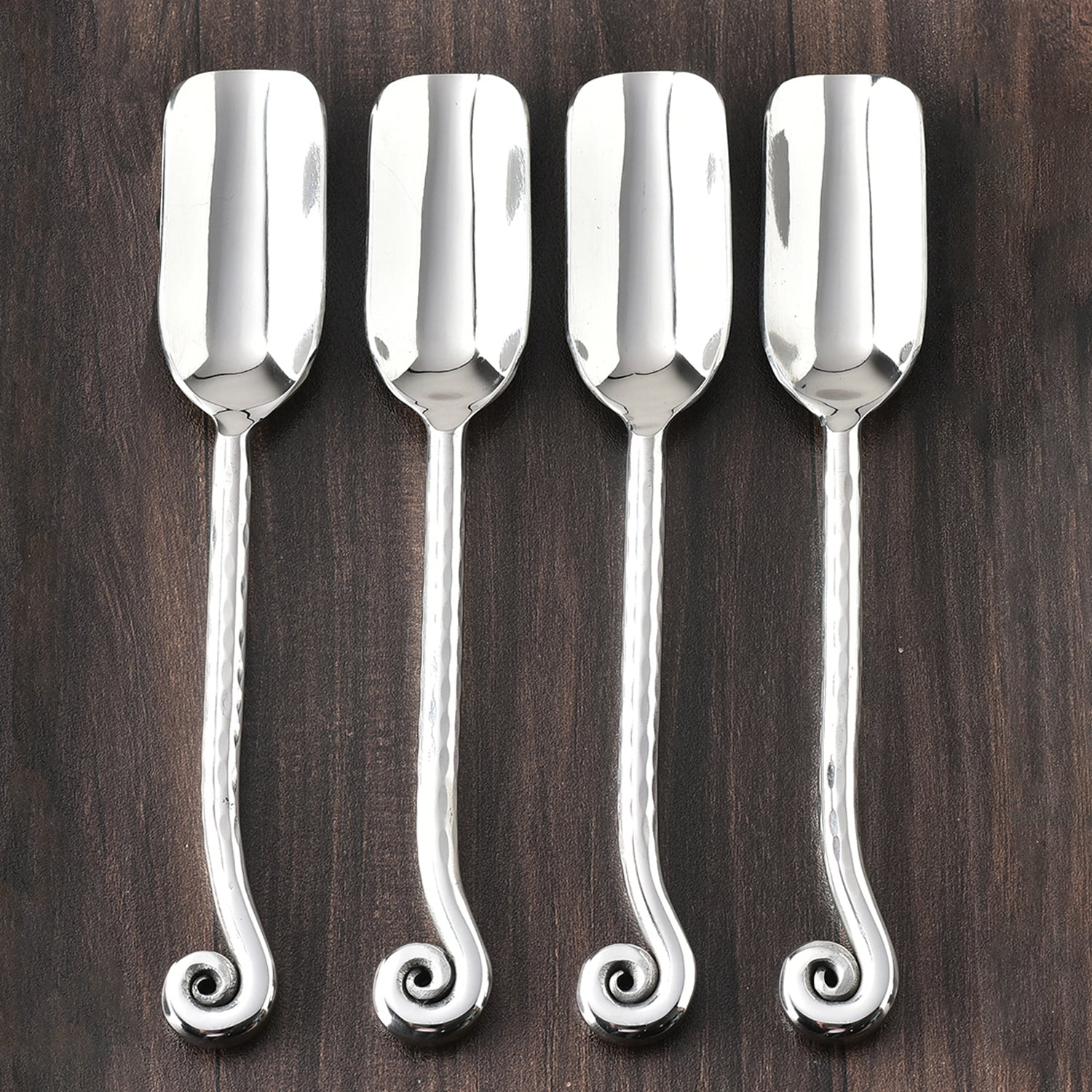Inox Artisans | Whorl Hammered Cheese Stilton Scoop 4 Pcs. Set